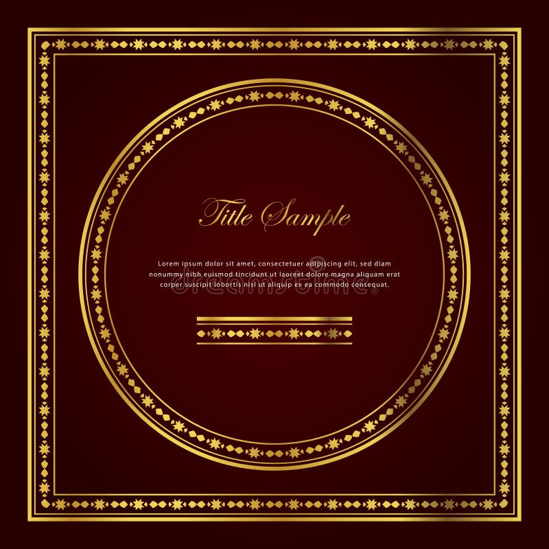 Luxury Golden Square and Round Frame Set Stock Vector - Illustration of ...