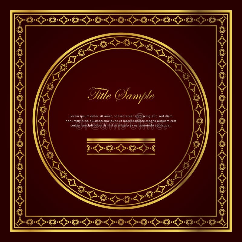 Luxury Golden Square and Round Frame Set Stock Vector - Illustration of ...