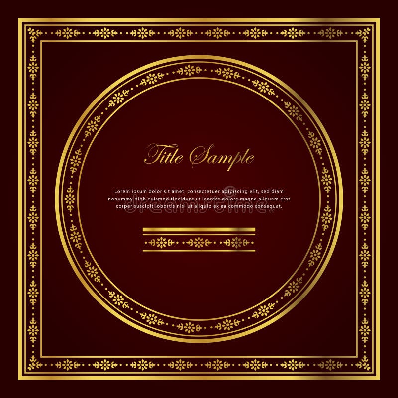 Luxury Golden Square and Round Frame Set Stock Vector - Illustration of ...