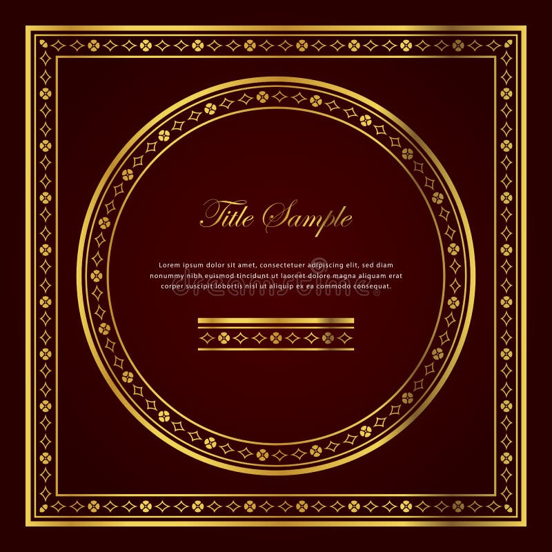 Luxury Golden Square and Round Frame Set Stock Vector - Illustration of ...