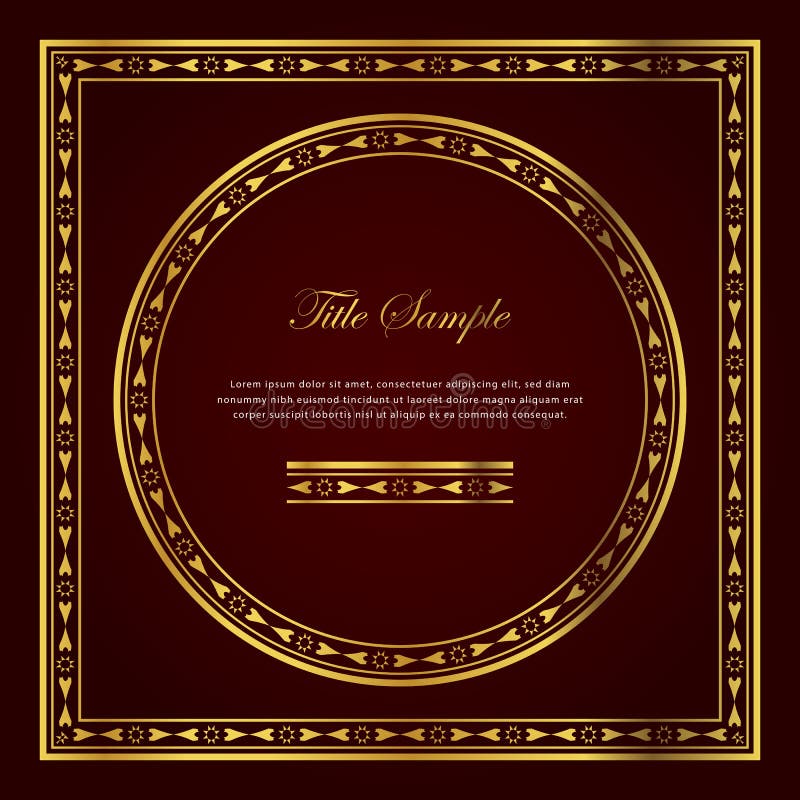 Luxury Golden Square and Round Frame Set Stock Vector - Illustration of ...