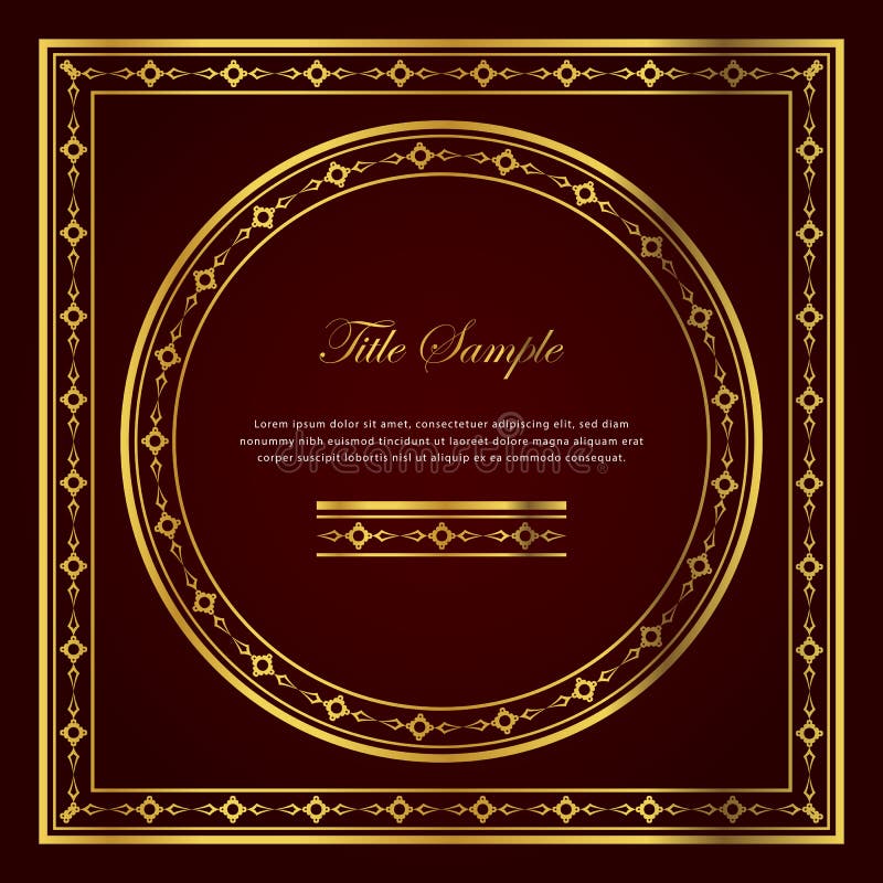 Luxury Golden Square and Round Frame Set Stock Vector - Illustration of ...