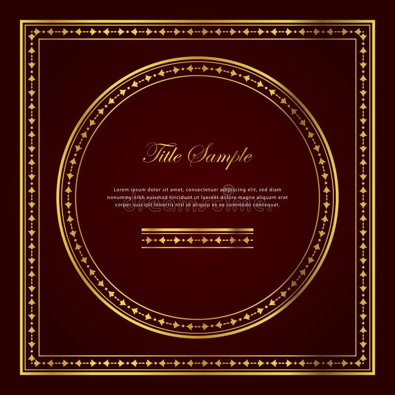 Luxury Golden Square and Round Frame Set Stock Vector - Illustration of ...