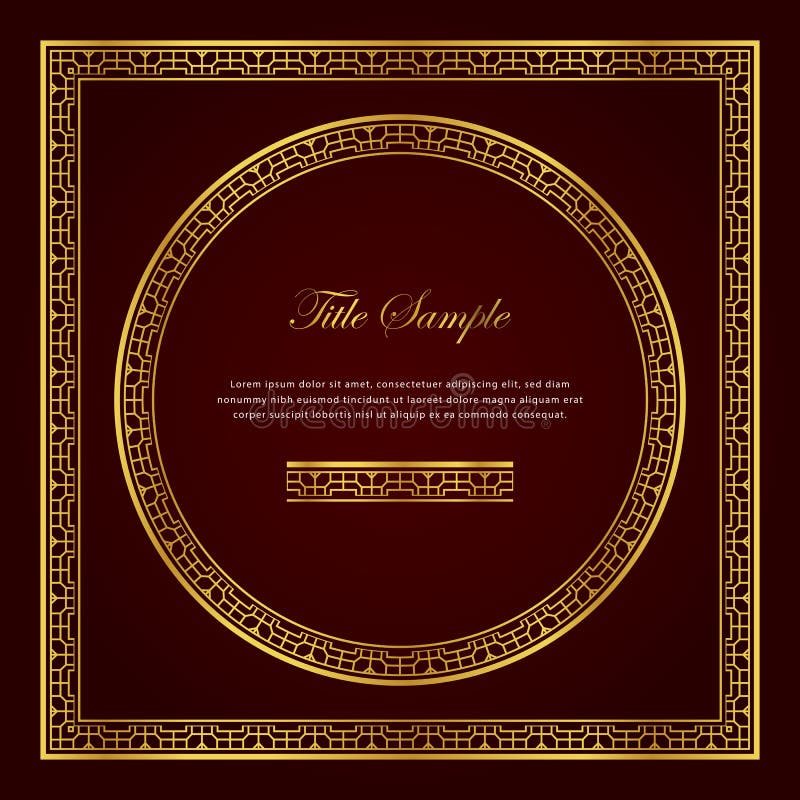 Luxury Golden Square and Round Frame Set Stock Vector - Illustration of ...