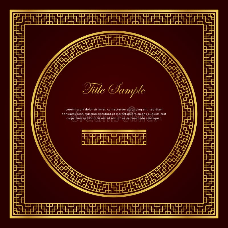 Luxury Golden Square and Round Frame Set Stock Vector - Illustration of ...