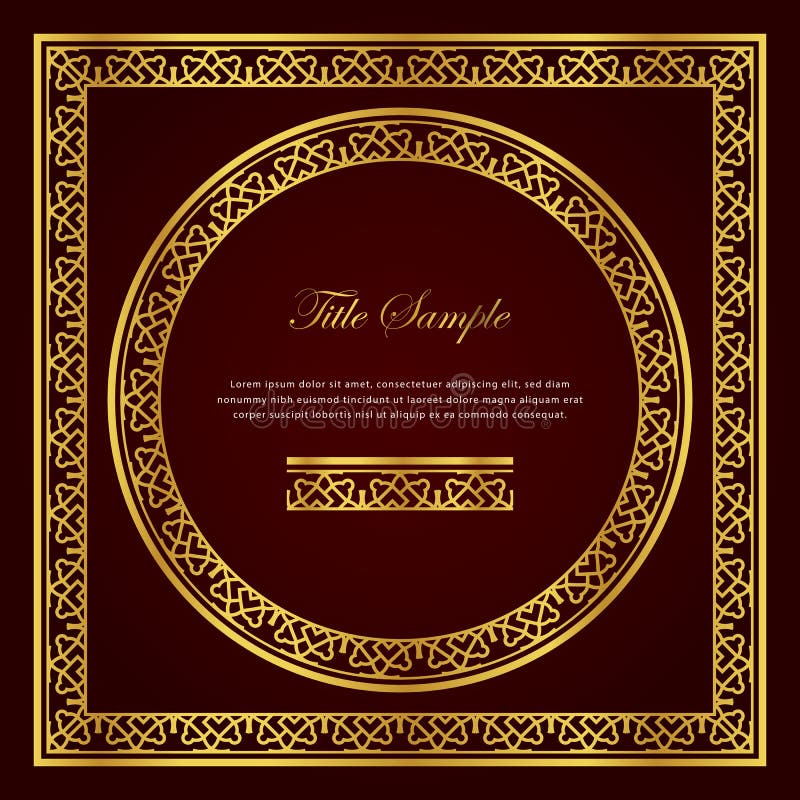 Luxury Golden Square and Round Frame Set Stock Vector - Illustration of ...