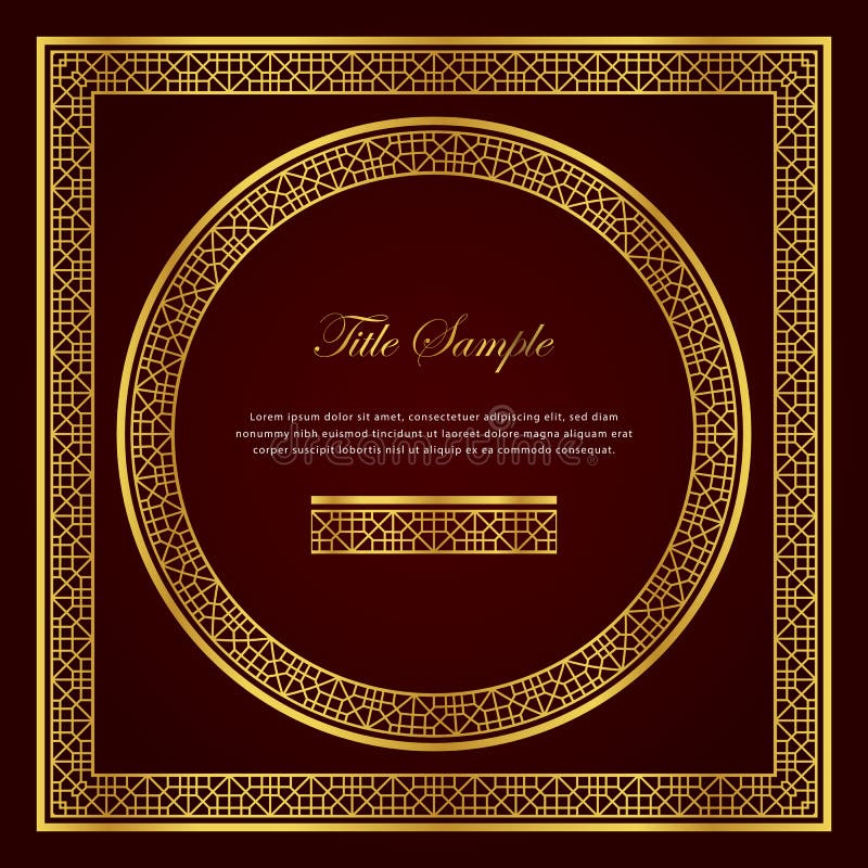 Luxury Golden Square and Round Frame Set Stock Vector - Illustration of ...