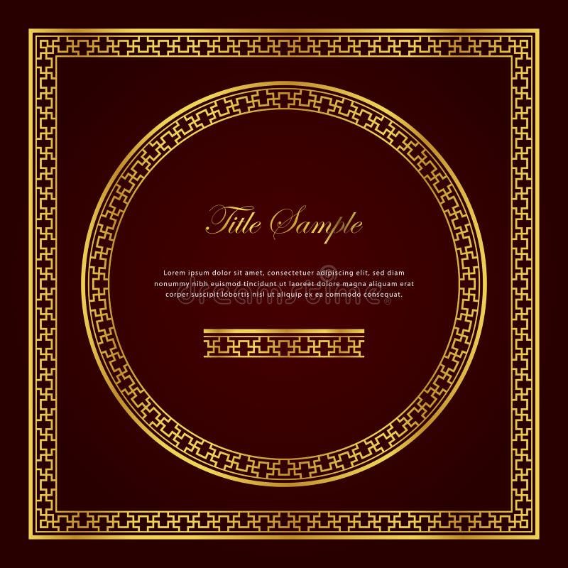 Luxury Golden Square and Round Frame Set Stock Vector - Illustration of ...