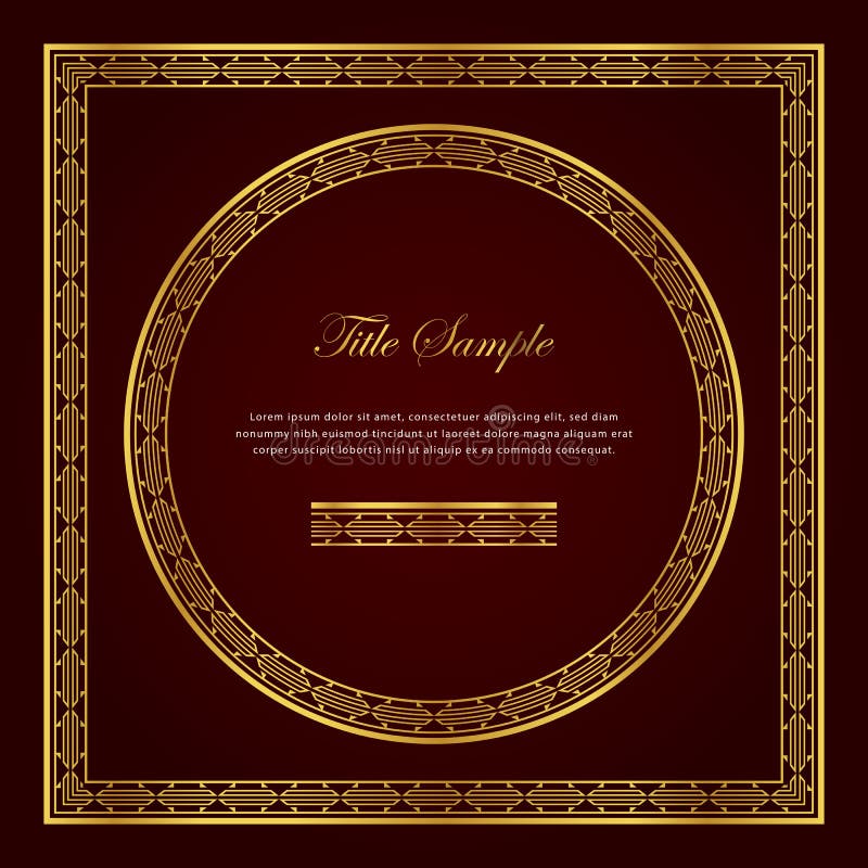 Luxury Golden Square and Round Frame Set Stock Vector - Illustration of ...