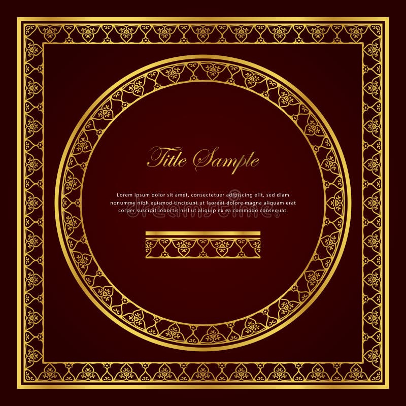 Luxury Golden Square and Round Frame Set Stock Vector - Illustration of ...