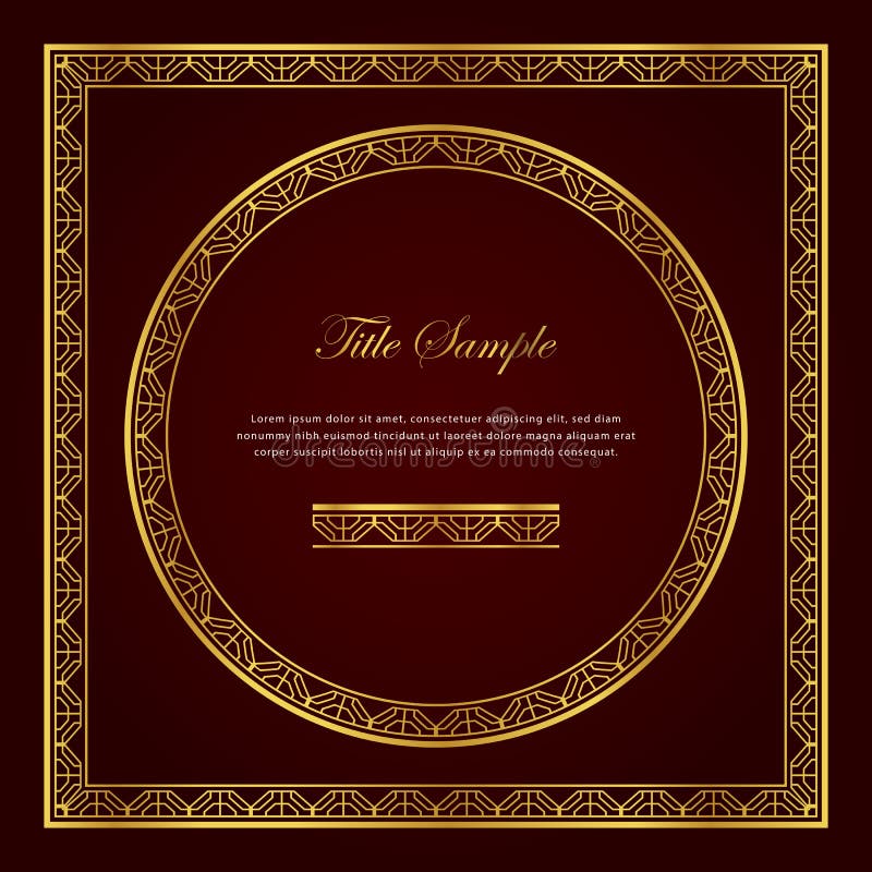 Luxury Golden Square and Round Frame Set Stock Vector - Illustration of ...