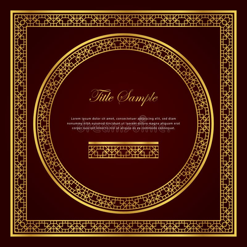 Luxury Golden Square and Round Frame Set Stock Vector - Illustration of ...