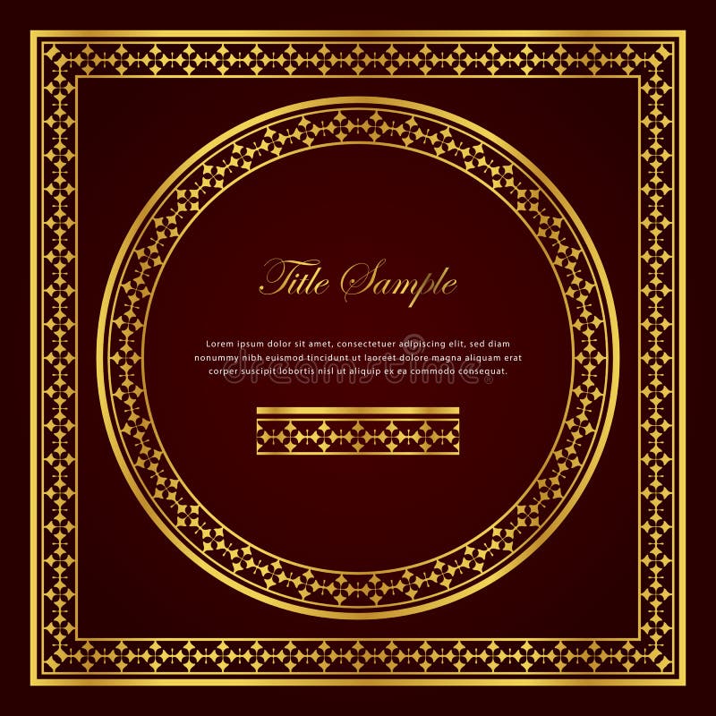 Luxury Golden Square and Round Frame Set Stock Vector - Illustration of ...