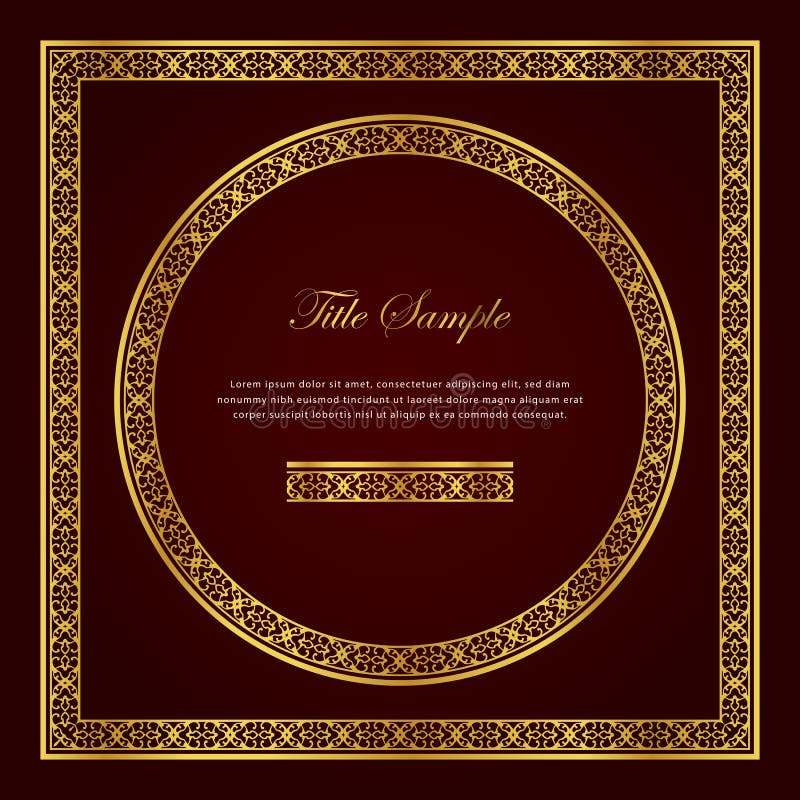 Luxury Golden Square and Round Frame Set Stock Vector - Illustration of ...