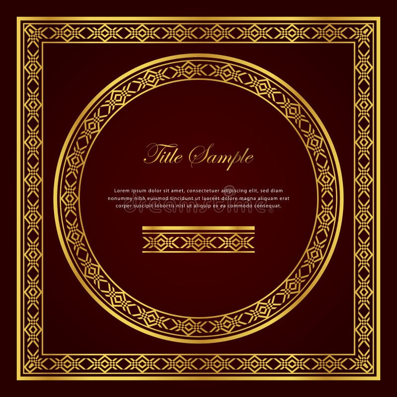 Luxury Golden Square and Round Frame Set Stock Vector - Illustration of ...
