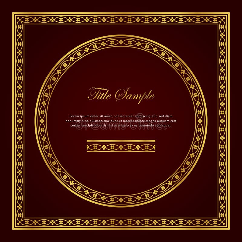 Luxury Golden Square and Round Frame Set Stock Vector - Illustration of ...