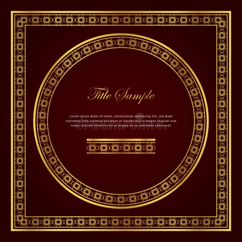 Luxury Golden Square and Round Frame Set Stock Vector - Illustration of ...