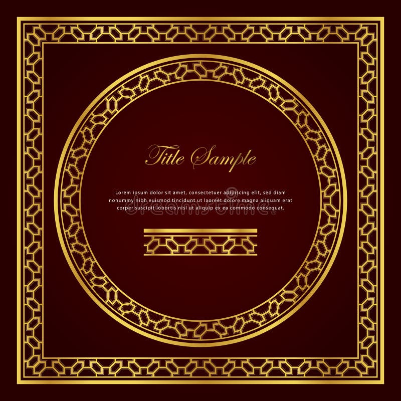 Luxury Golden Square and Round Frame Set Stock Vector - Illustration of ...