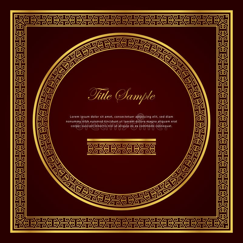 Luxury Golden Square and Round Frame Set Stock Vector - Illustration of ...