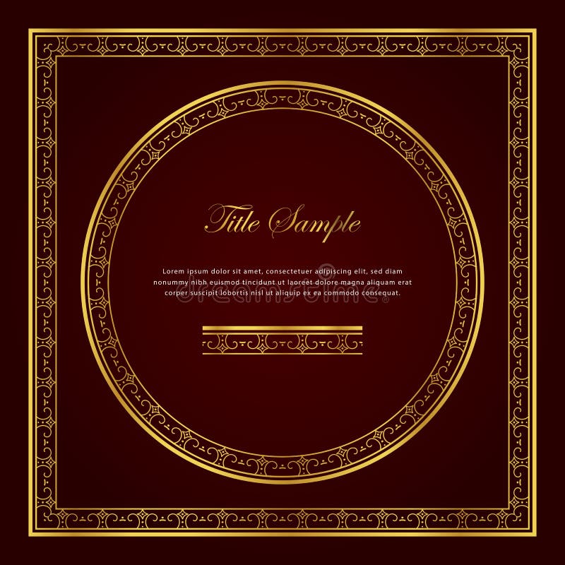 Luxury Golden Square and Round Frame Set Stock Vector - Illustration of ...
