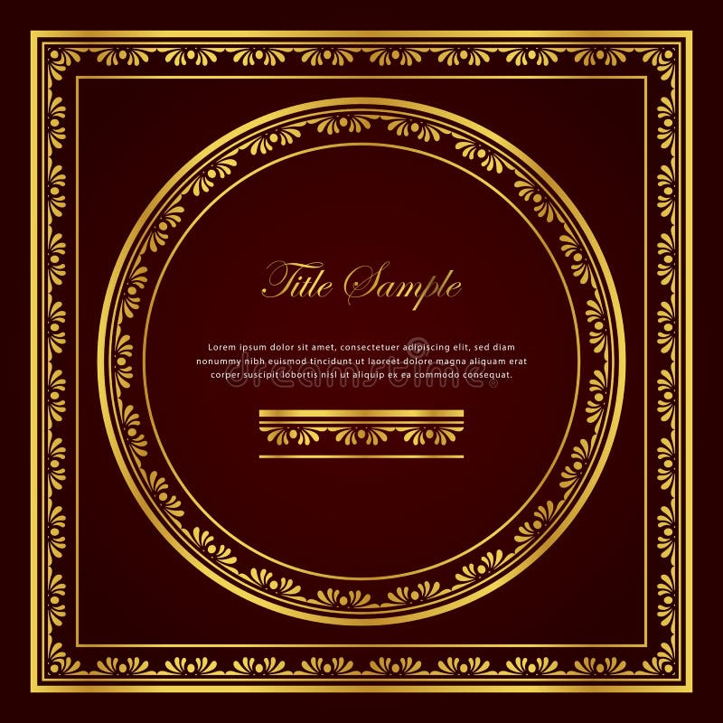 Luxury Golden Square and Round Frame Set Stock Vector - Illustration of ...