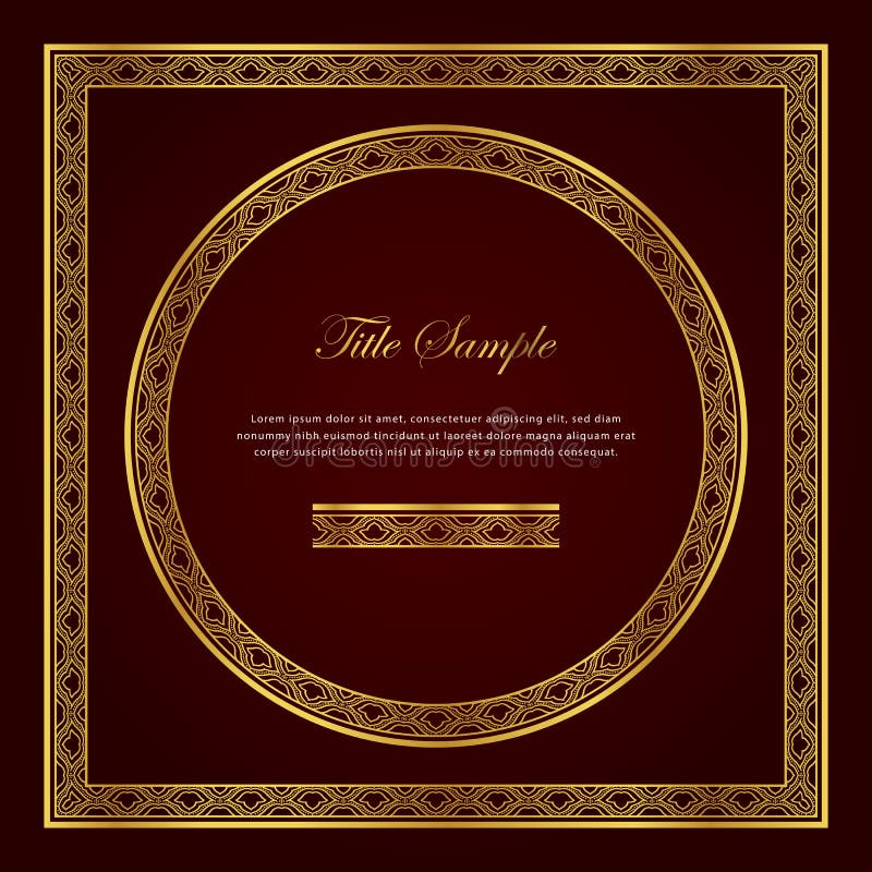 Luxury Golden Square and Round Frame Set Stock Vector - Illustration of ...