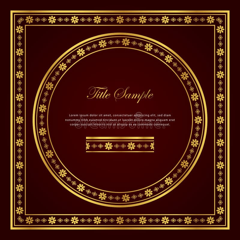 Luxury Golden Square and Round Frame Set Stock Vector - Illustration of ...