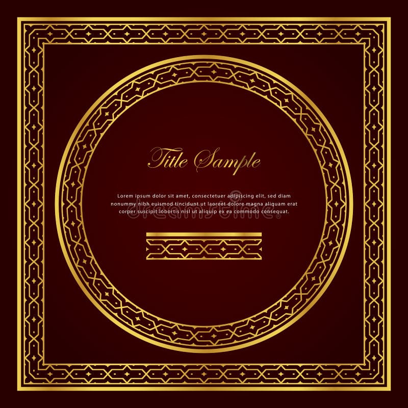 Luxury Golden Square and Round Frame Set Stock Vector - Illustration of ...