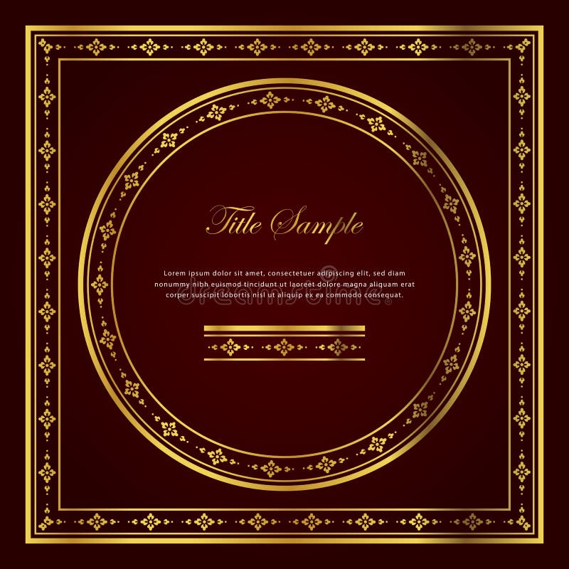 Luxury Golden Square and Round Frame Set Stock Vector - Illustration of ...