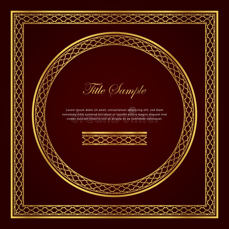 Luxury Golden Square and Round Frame Set Stock Vector - Illustration of ...