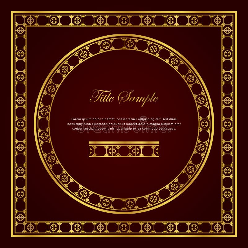 Luxury Golden Square and Round Frame Set Stock Vector - Illustration of ...