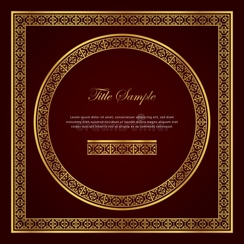 Luxury Golden Square and Round Frame Set Stock Vector - Illustration of ...