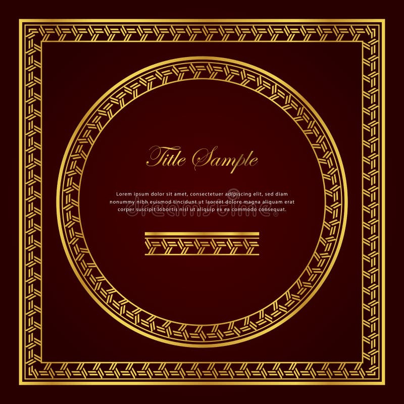 Luxury Golden Square and Round Frame Set Stock Vector - Illustration of ...