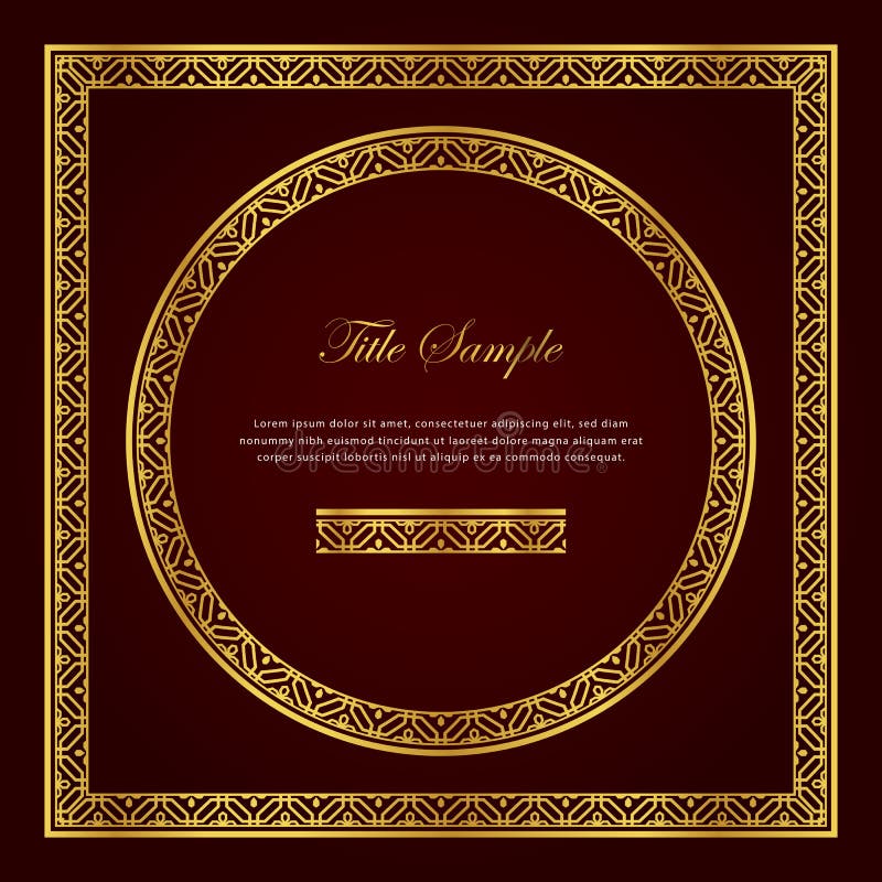 Luxury Golden Square and Round Frame Set Stock Vector - Illustration of ...