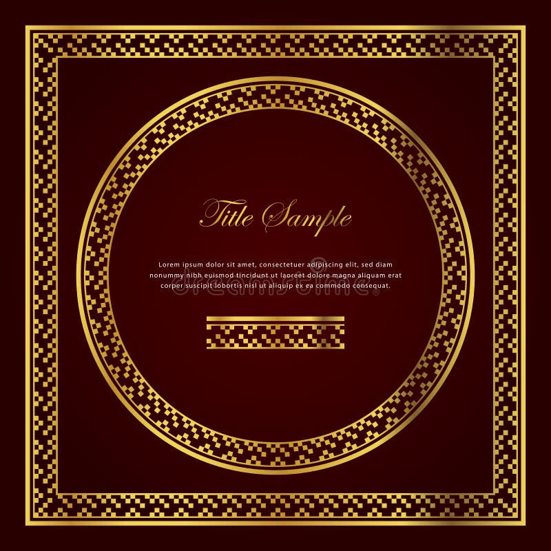 Luxury Golden Square and Round Frame Set Geometry Pixel Stock Vector ...