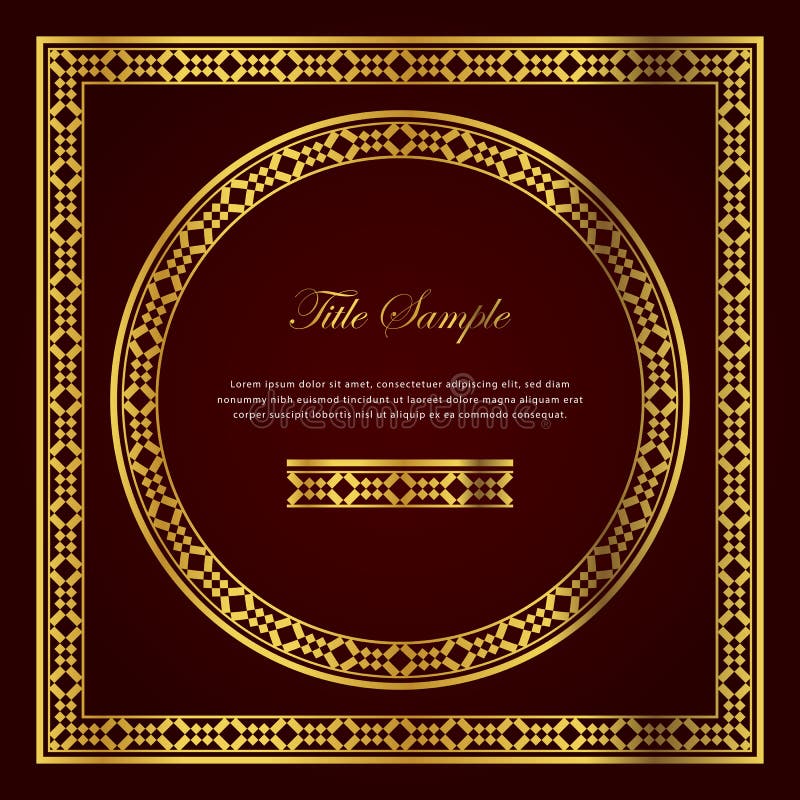 Luxury Golden Square and Round Frame Set Geometry Pixel Stock Vector ...