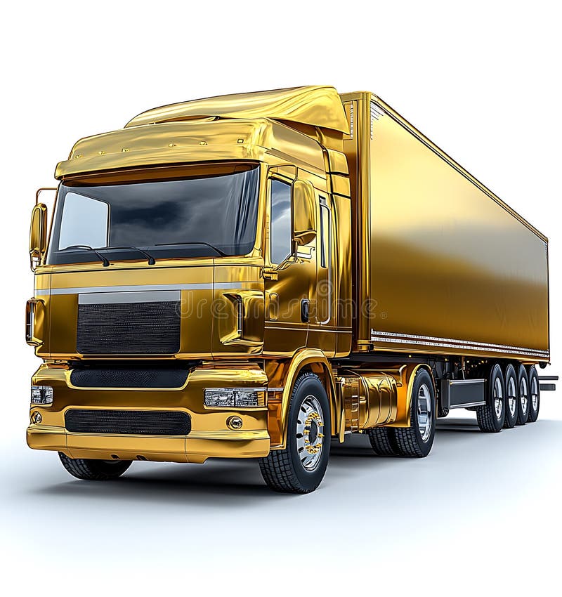 Luxury Golden Truck in a Studio Setting Symbolizing Elegance and ...