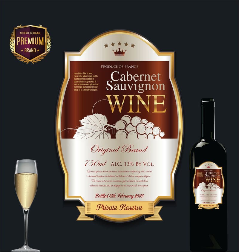 Wine Bottle Label Design Template