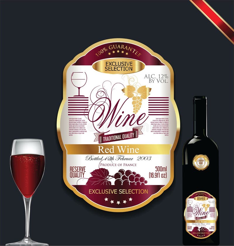 Luxury Golden Wine Label Template Stock Vector - Illustration of ...