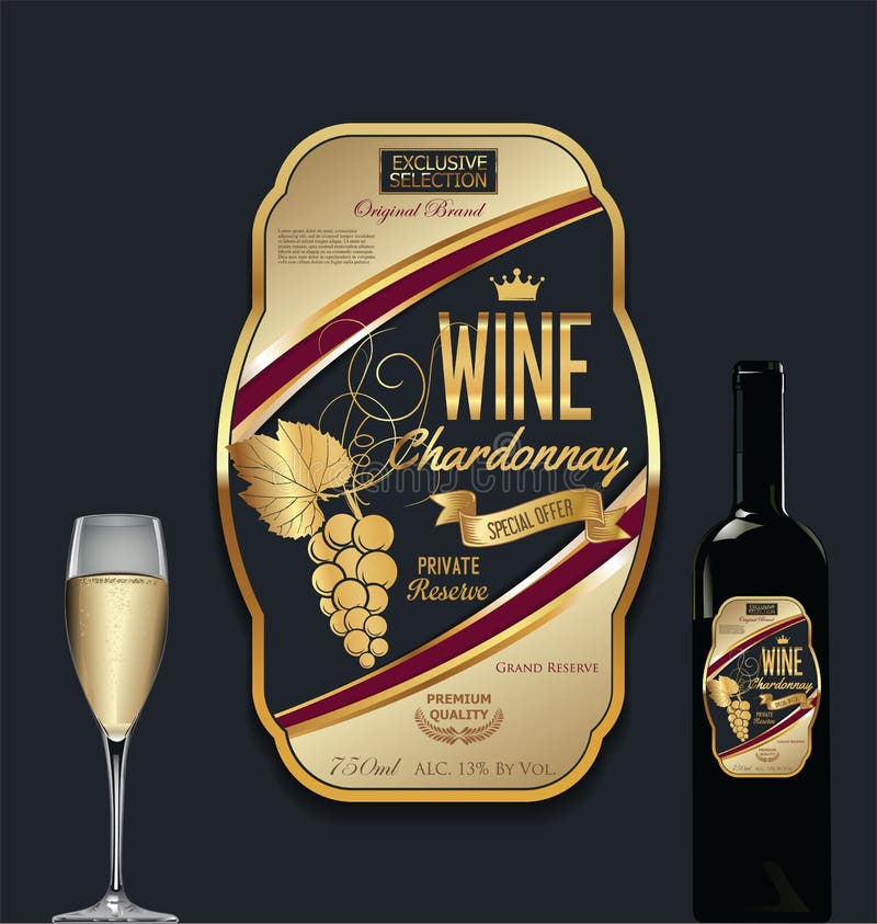 Luxury Golden Wine Label Template Stock Vector - Illustration of luxury ...