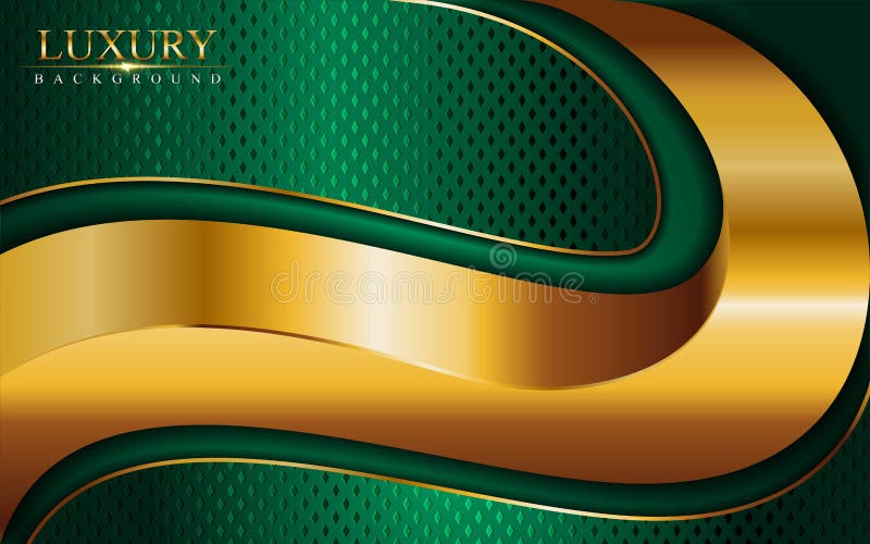 Luxury Green Background Combine with Glowing Golden Lines. Overlap ... Luxury Green Background Combine with Glowing Golden Lines. Overlap ...