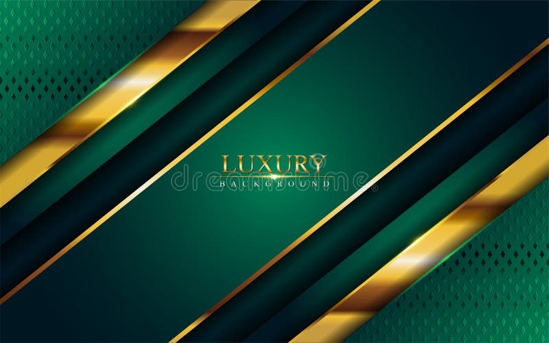 Luxury Green Background with Golden Lines. Modern Vector Illustration ...