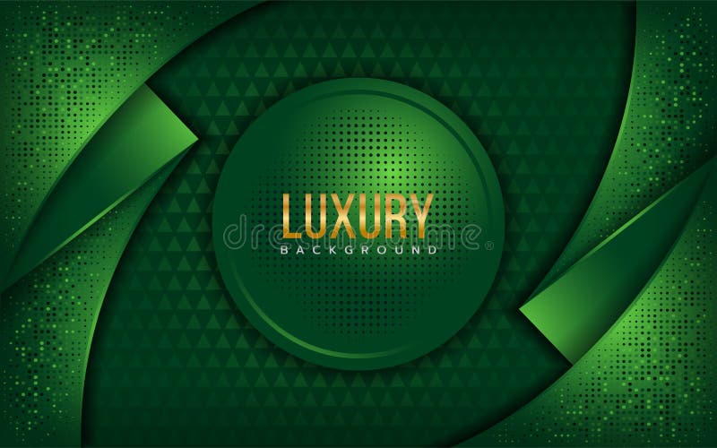 Luxury Green Background Combine With Glowing Golden Lines Overlap