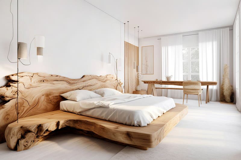 Luxury Hand Crafted Bed Made from Unique Solid Wood Slab. Rustic ...