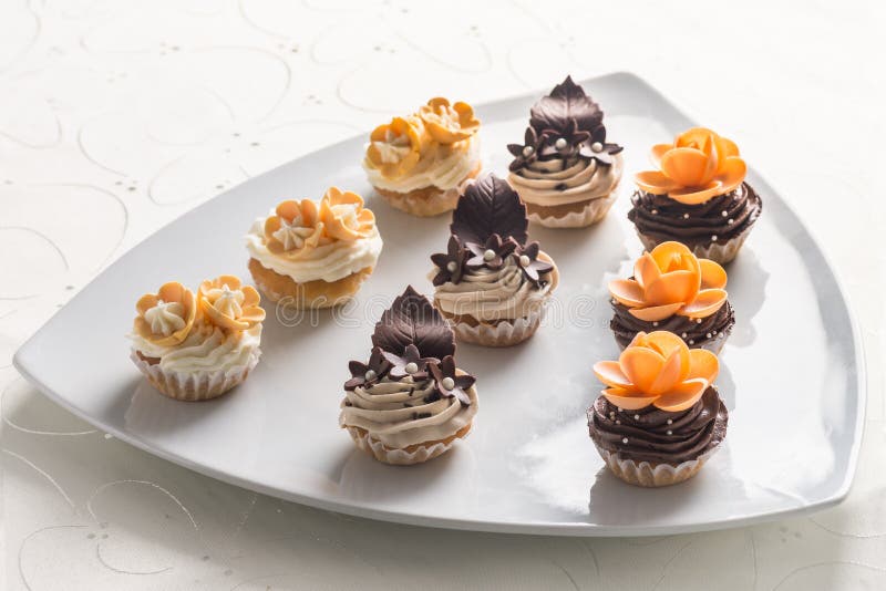 Luxury Handmade Pastries with Icing Flowers Stock Image - Image of ...