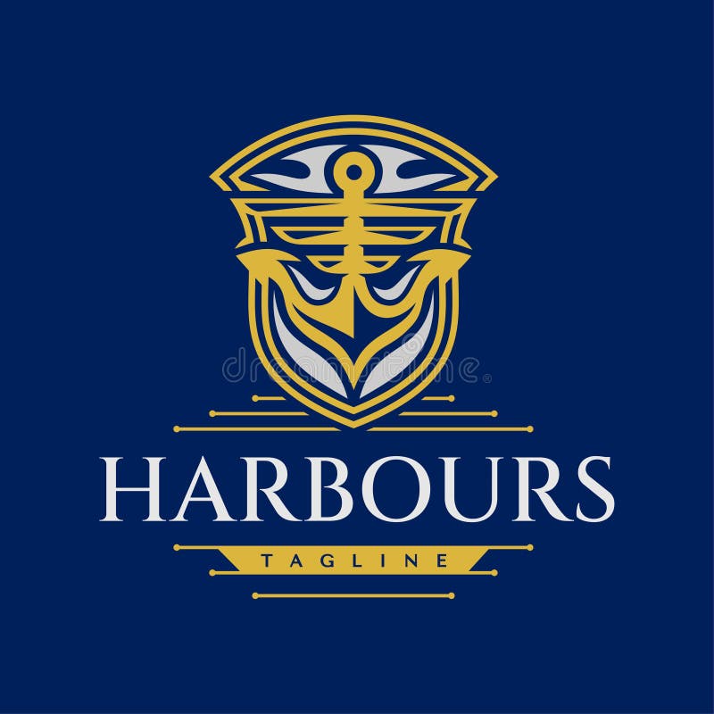 Luxury Harbour Anchor Shield Logo Design. Elegance Line Anchor Logo ...