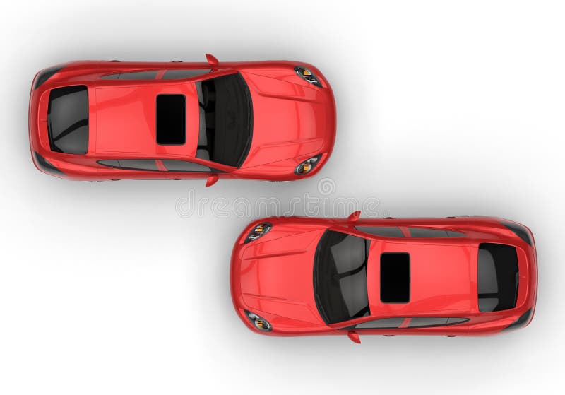 Hatchback red car top view stock illustration. Illustration of ...