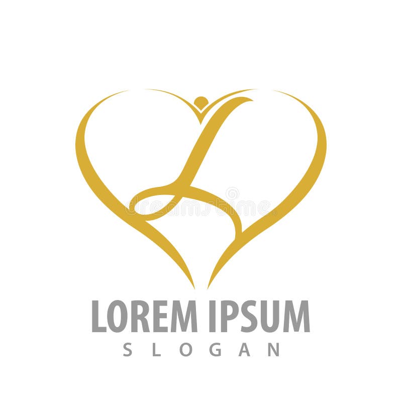 Luxury Heart Silhouette Initial Letter L Logo Concept Design. Symbol ...