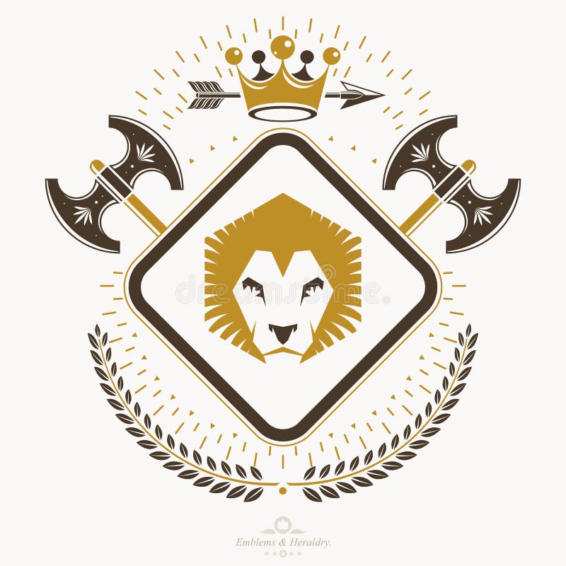 Luxury Heraldic Vector Emblem Template. Vector Blazon Stock Vector ...