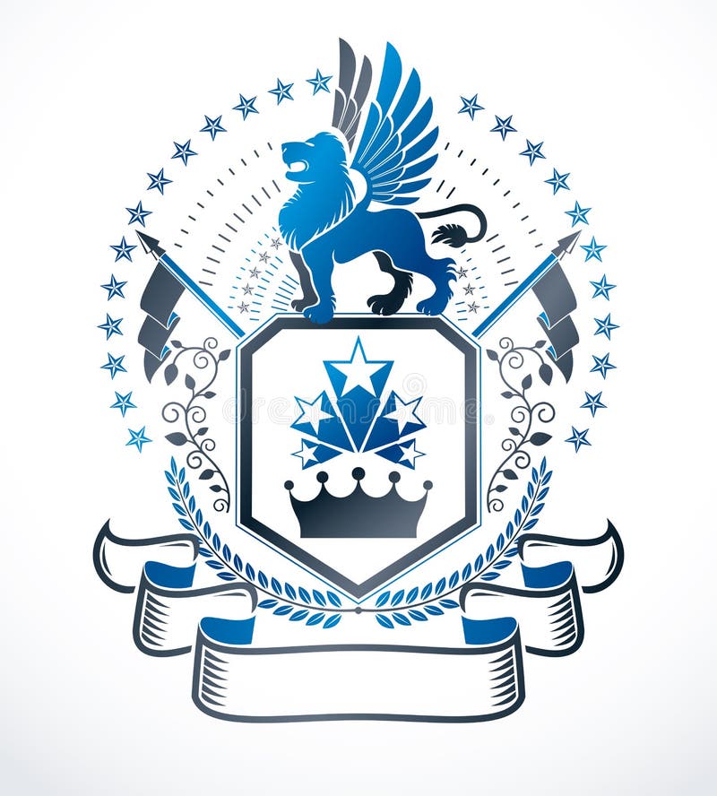 Luxury Heraldic Vector Emblem Template. Vector Blazon. Stock Vector ...